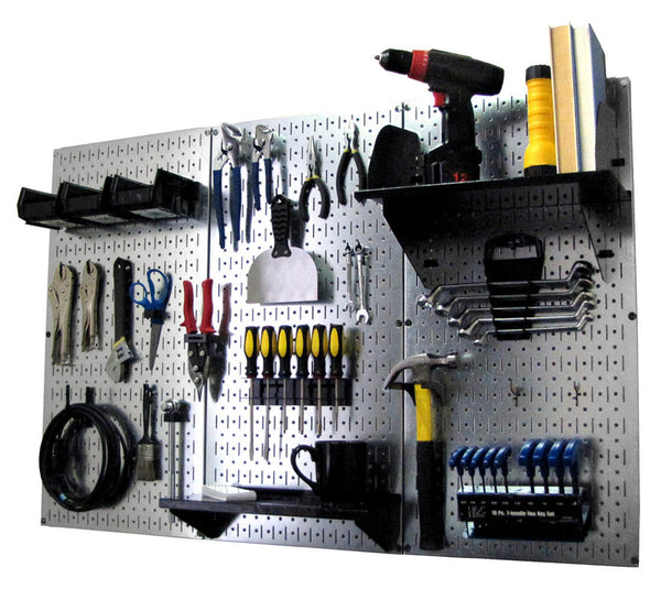 Wall Control 4ft Metal Pegboard Premium Tool Storage Kit - Slatwall Storage