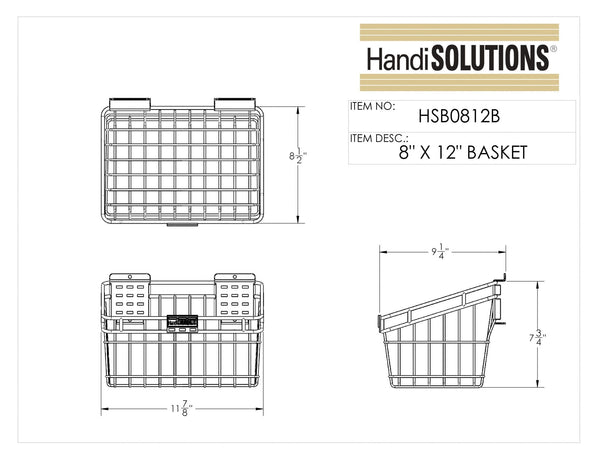 HandiWALL 8" x 12" Basket - Slatwall Storage