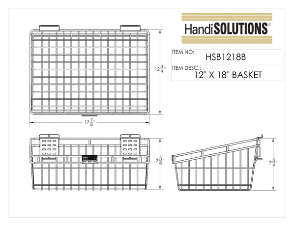 HandiWALL 12" x 18" Basket - Slatwall Storage